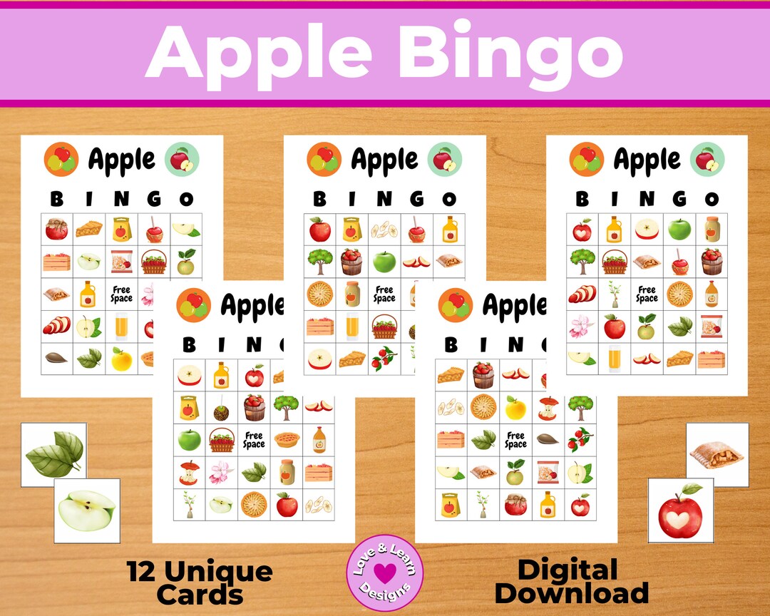 Apple Bingo| Digital Download| Printable Play Based Activity ...