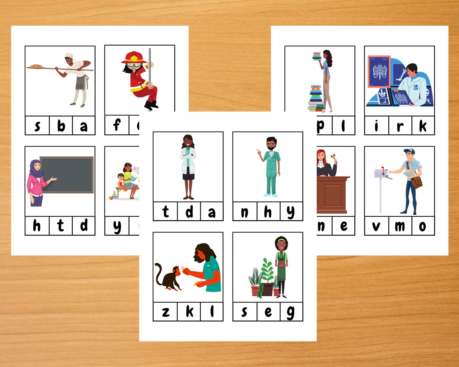 Community Helpers Beginning Letter Sound Clip Cards Printable - Etsy