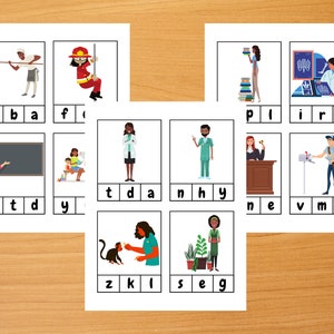 Community Helpers Beginning Letter Sound Clip Cards| Printable Digital ...