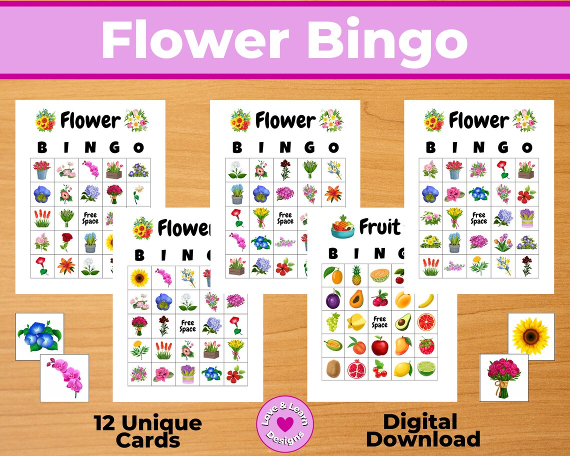 Flower Bingo Digital Download Printable Play Based Activity ...