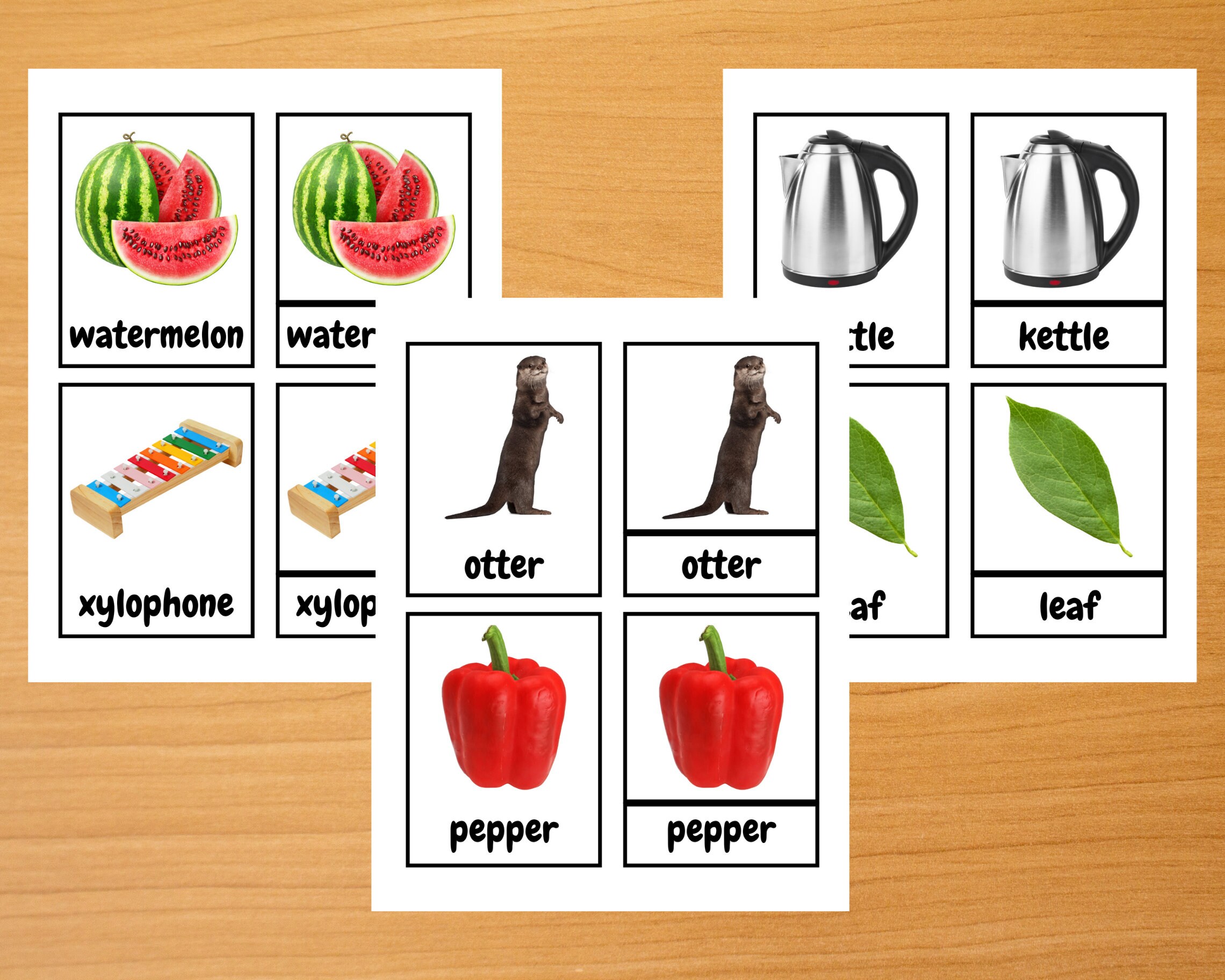 A-Z Alphabet Words 3 Part Cards Child Inspired Printable Digital ...