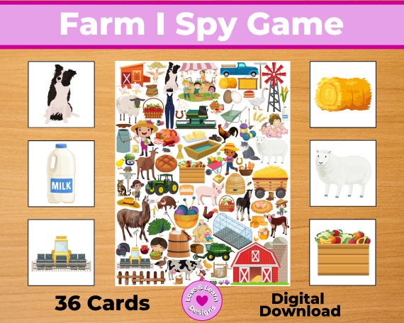 Farm I Spy Matching Game Digital Download Printable Play - Etsy