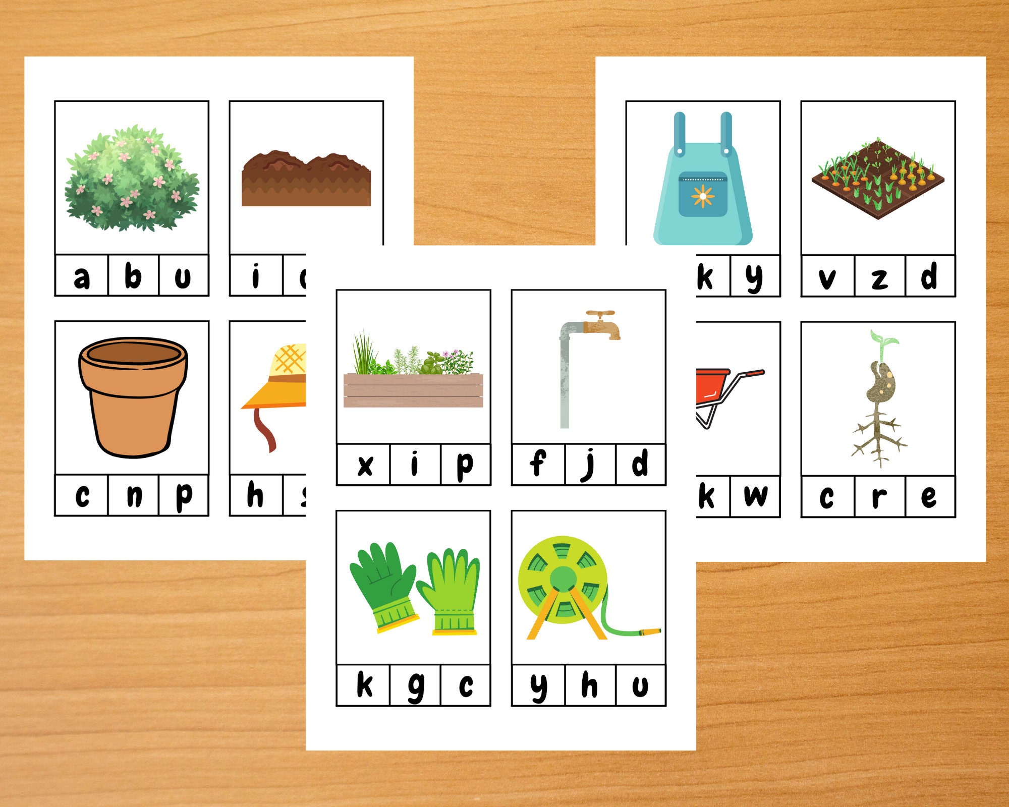 Gardening Beginning Letter Sound Clip Cards| Printable Digital Download ...