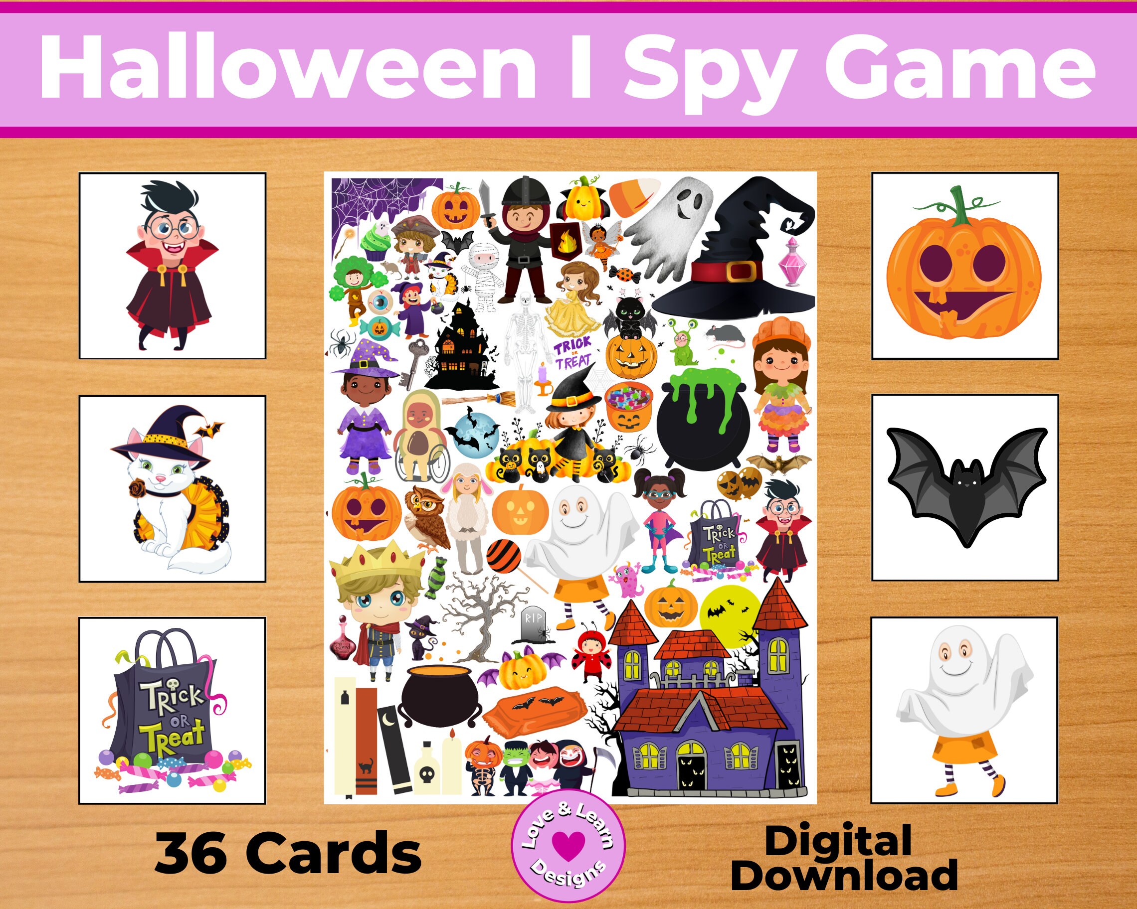 Halloween I Spy Matching Game| Digital Download| Printable Play Based ...