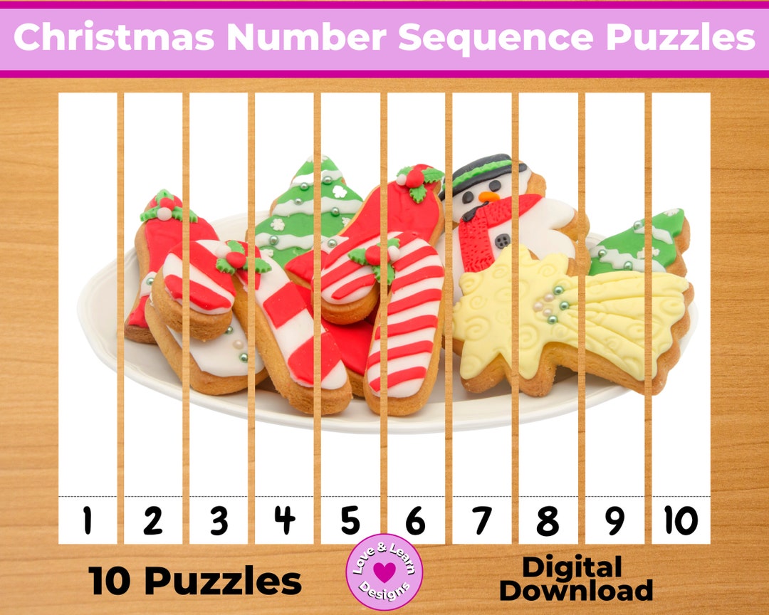Christmas Number Sequence Puzzles| Child Inspired Printables| Digital ...