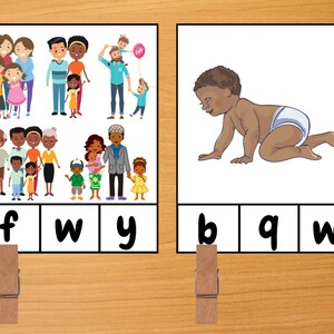 Family Beginning Letter Sound Clip Cards| Printable Digital Download ...