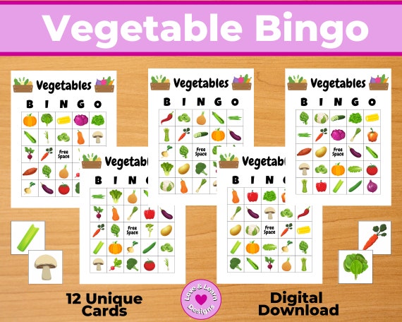 Vegetable Bingo Digital Download Printable Play Based - Etsy