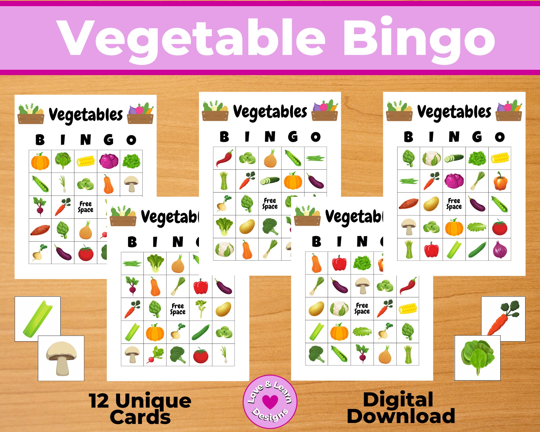 Vegetable Bingo Digital Download Printable Play Based Activity for ...