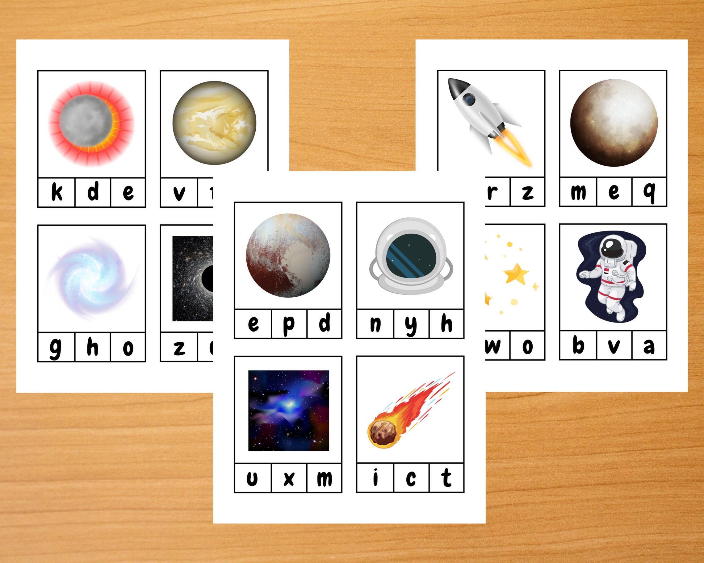 Space Beginning Letter Sound Clip Cards| Child Inspired Printable ...