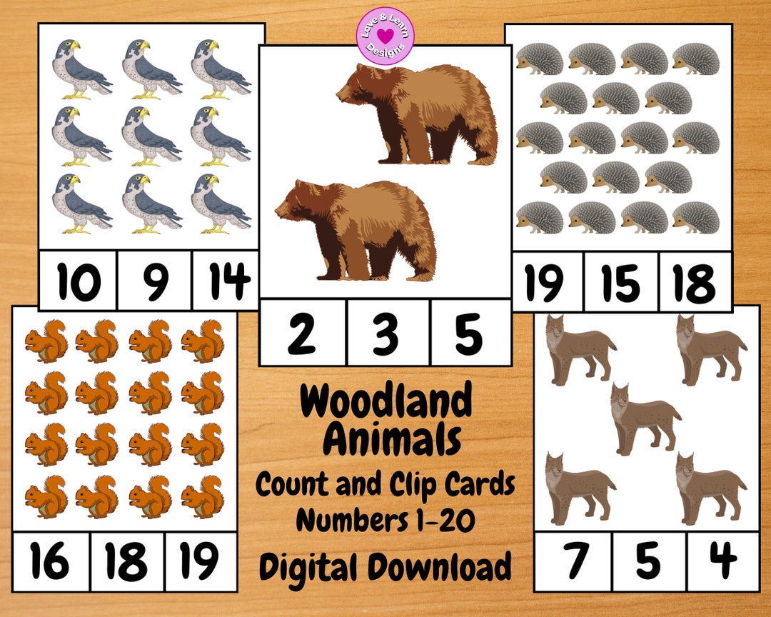 Woodland Animals Count and Clip Cards| Child Inspired Printables ...