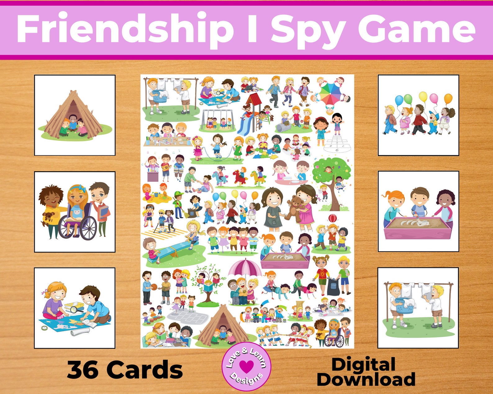 Friendship I Spy Matching Game| Digital Download| Printable Play Based ...