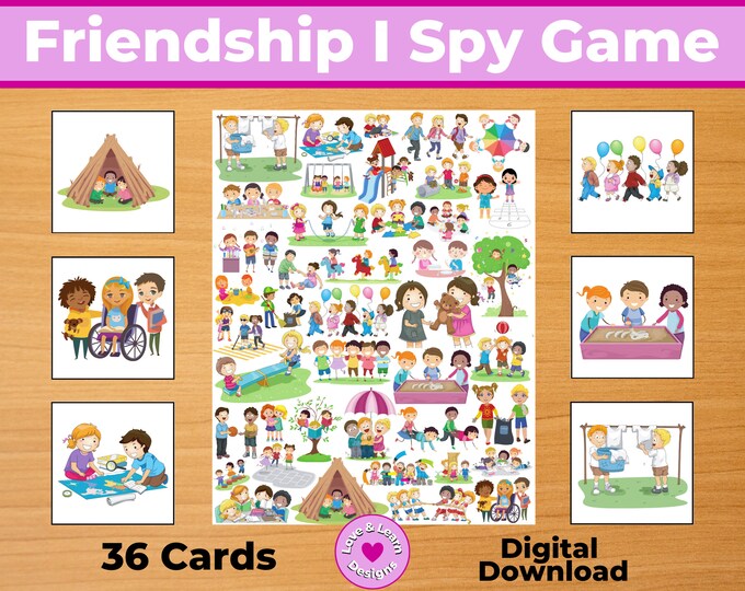 Friendship I Spy Matching Game| Digital Download| Printable Play Based ...