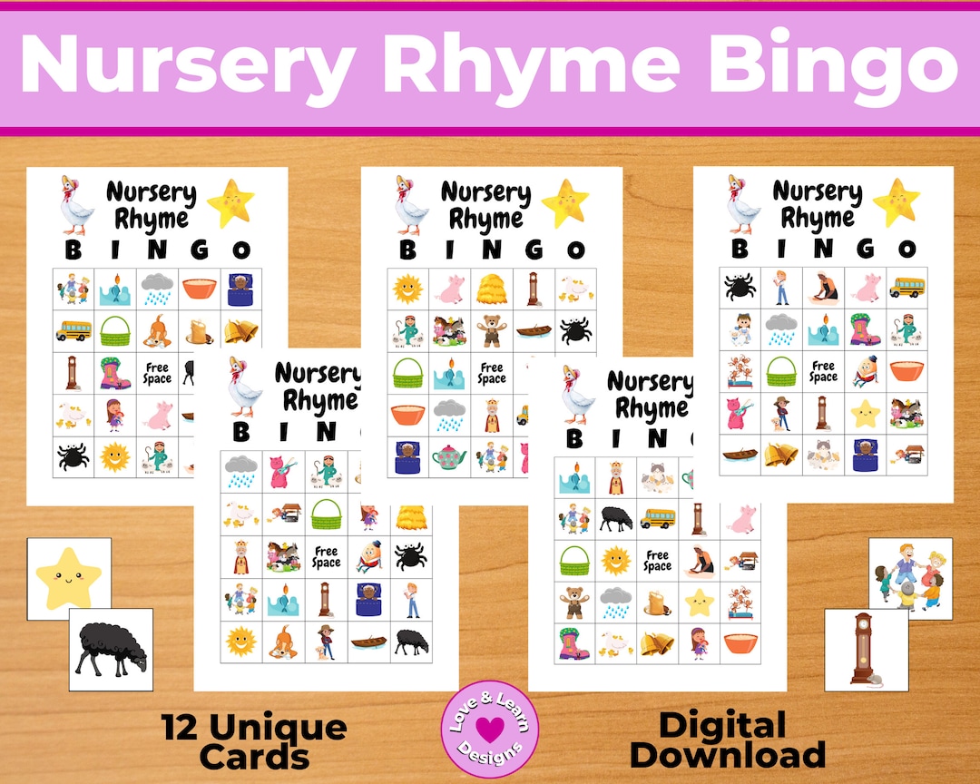 Nursery Rhyme Bingo| Digital Download| Printable Play Based Activity ...