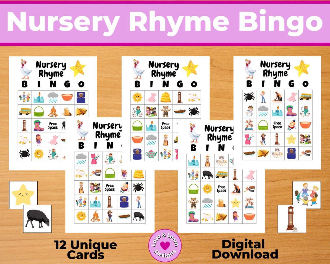 Nursery Rhyme Bingo| Digital Download| Printable Play Based Activity ...