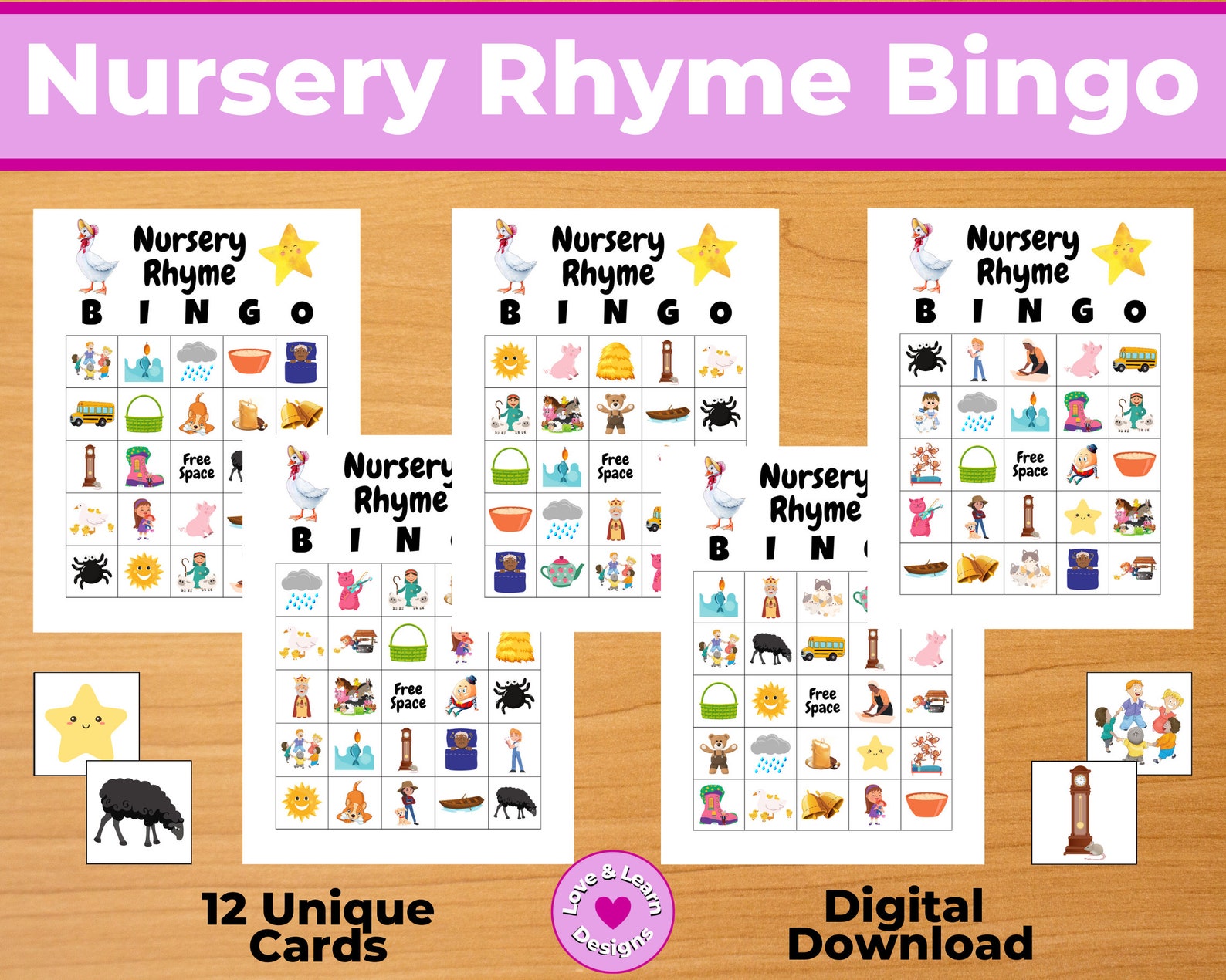 Nursery Rhyme Bingo| Digital Download| Printable Play Based Activity ...