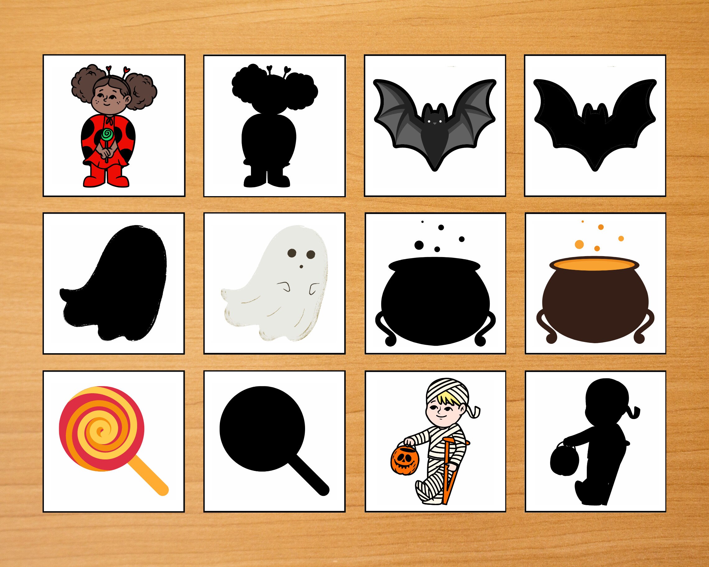 Halloween Shadow Matching Cards| Child Inspired Printables| Digital ...