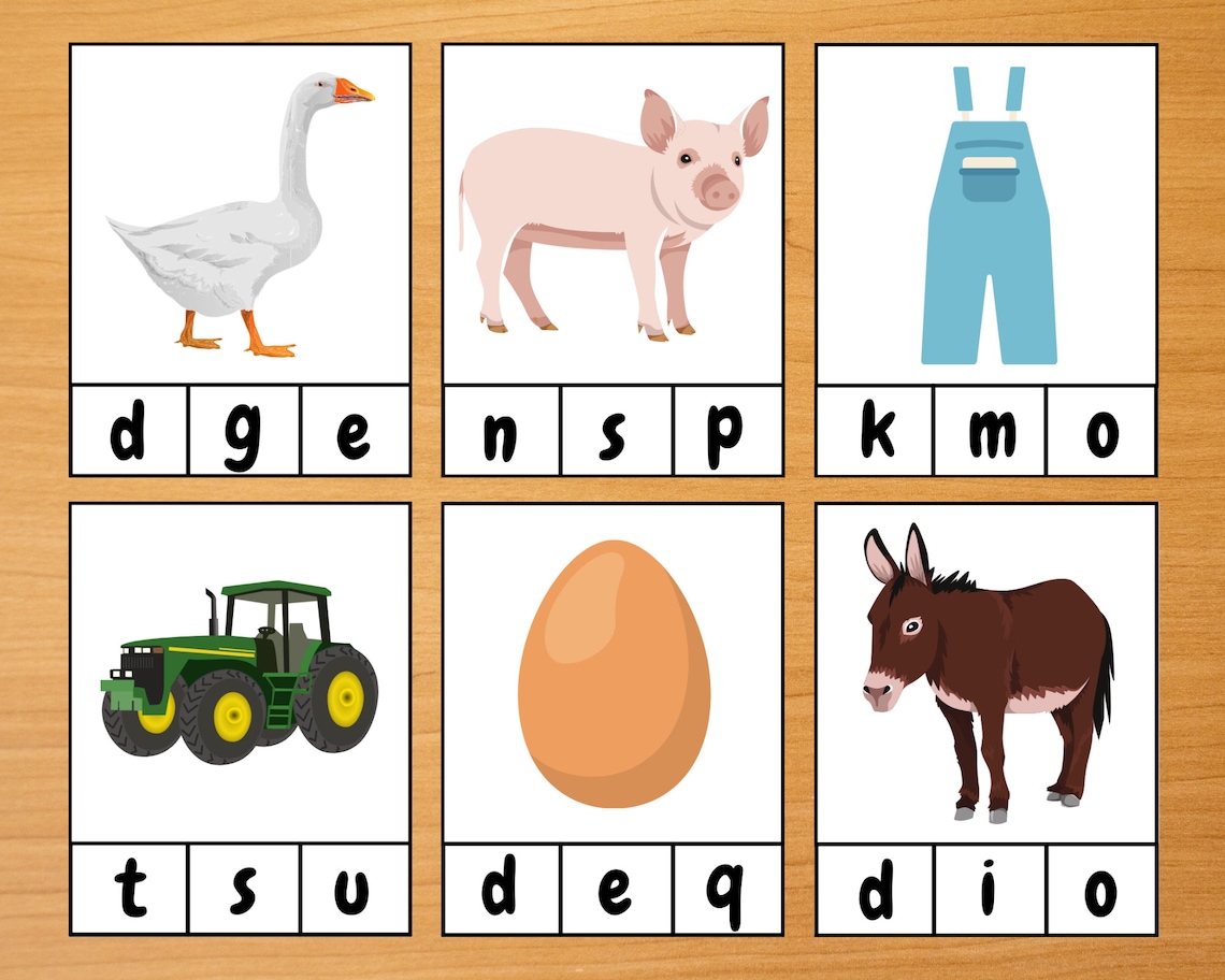 Farm Beginning Letter Sound Clip Cards| Printable Digital Download ...