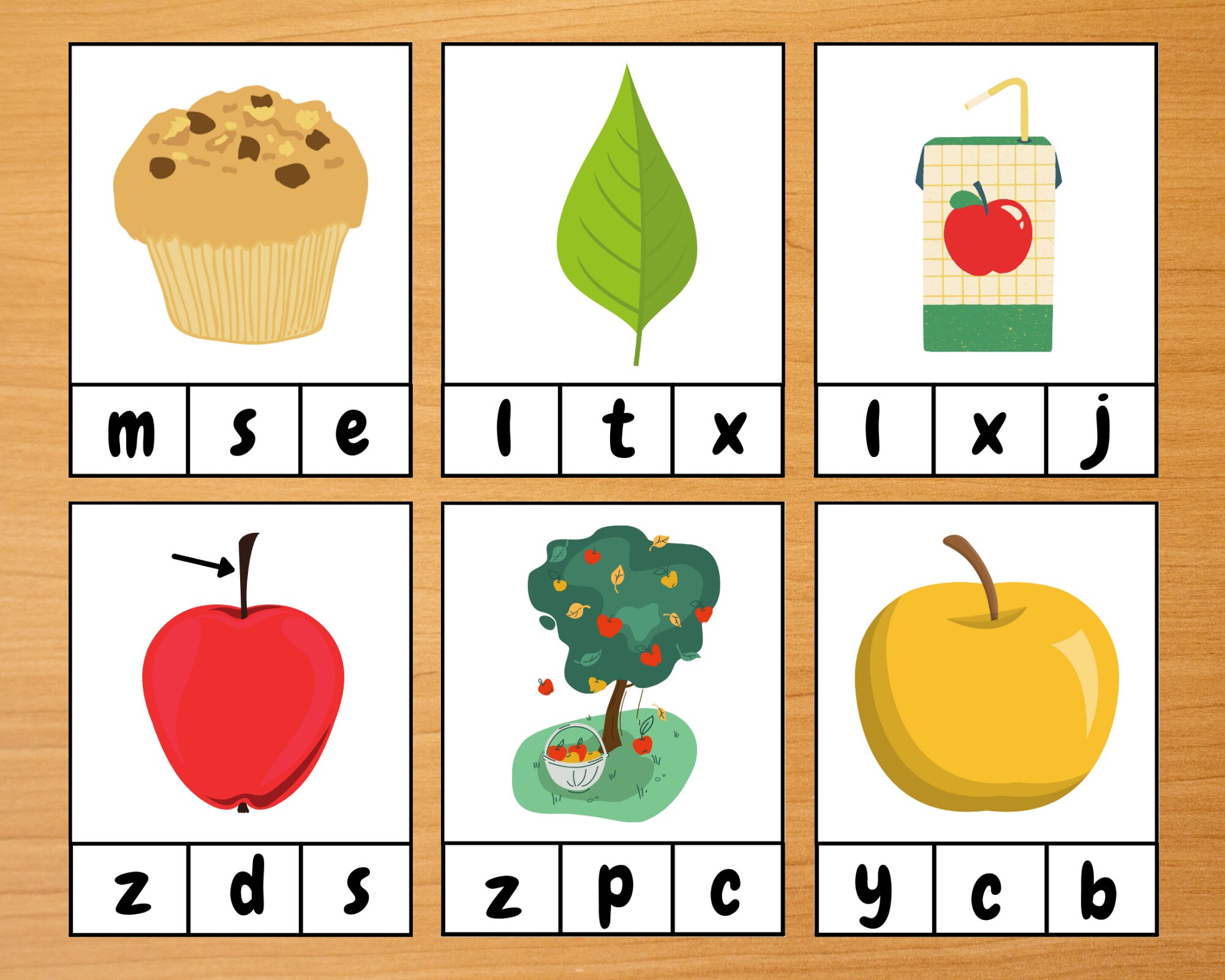 Apple Beginning Letter Sound Clip Cards| Printable Digital Download ...