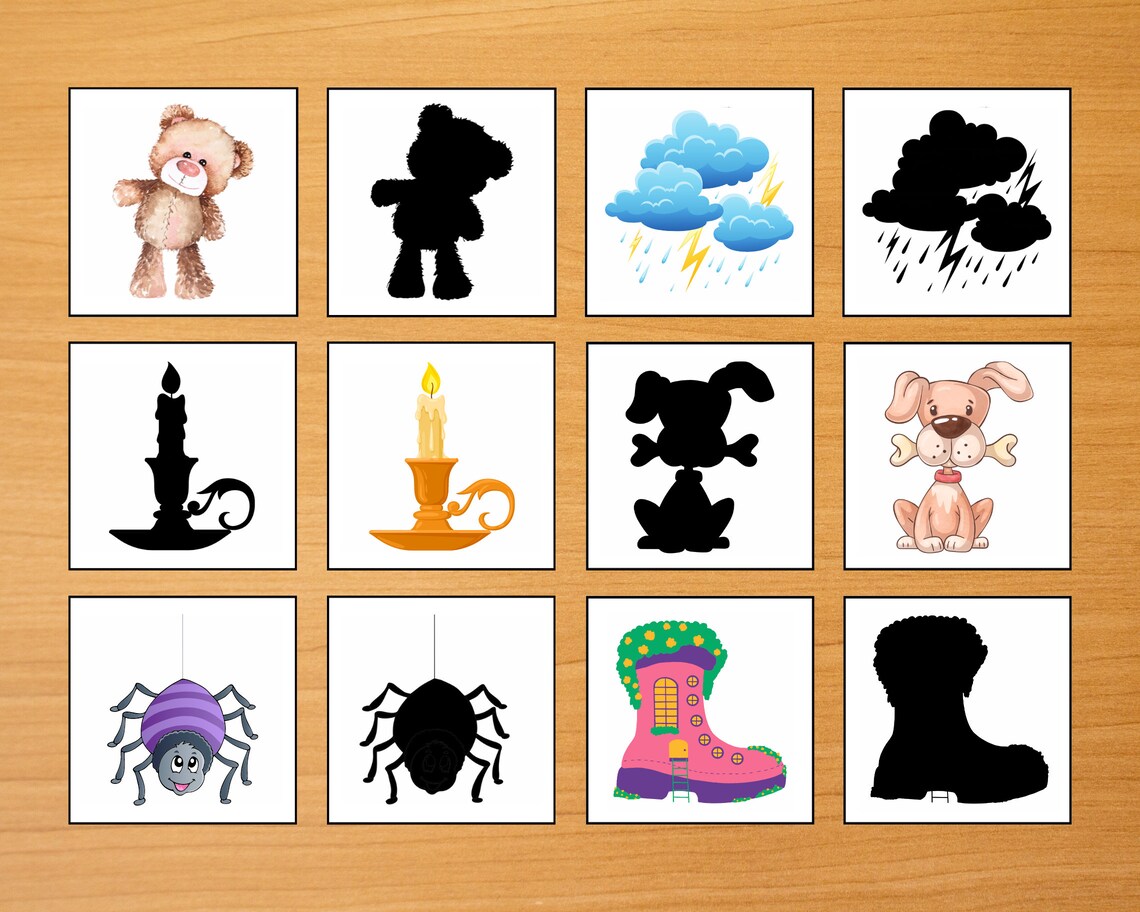 Nursery Rhymes Shadow Matching Cards| Child Inspired Printables ...