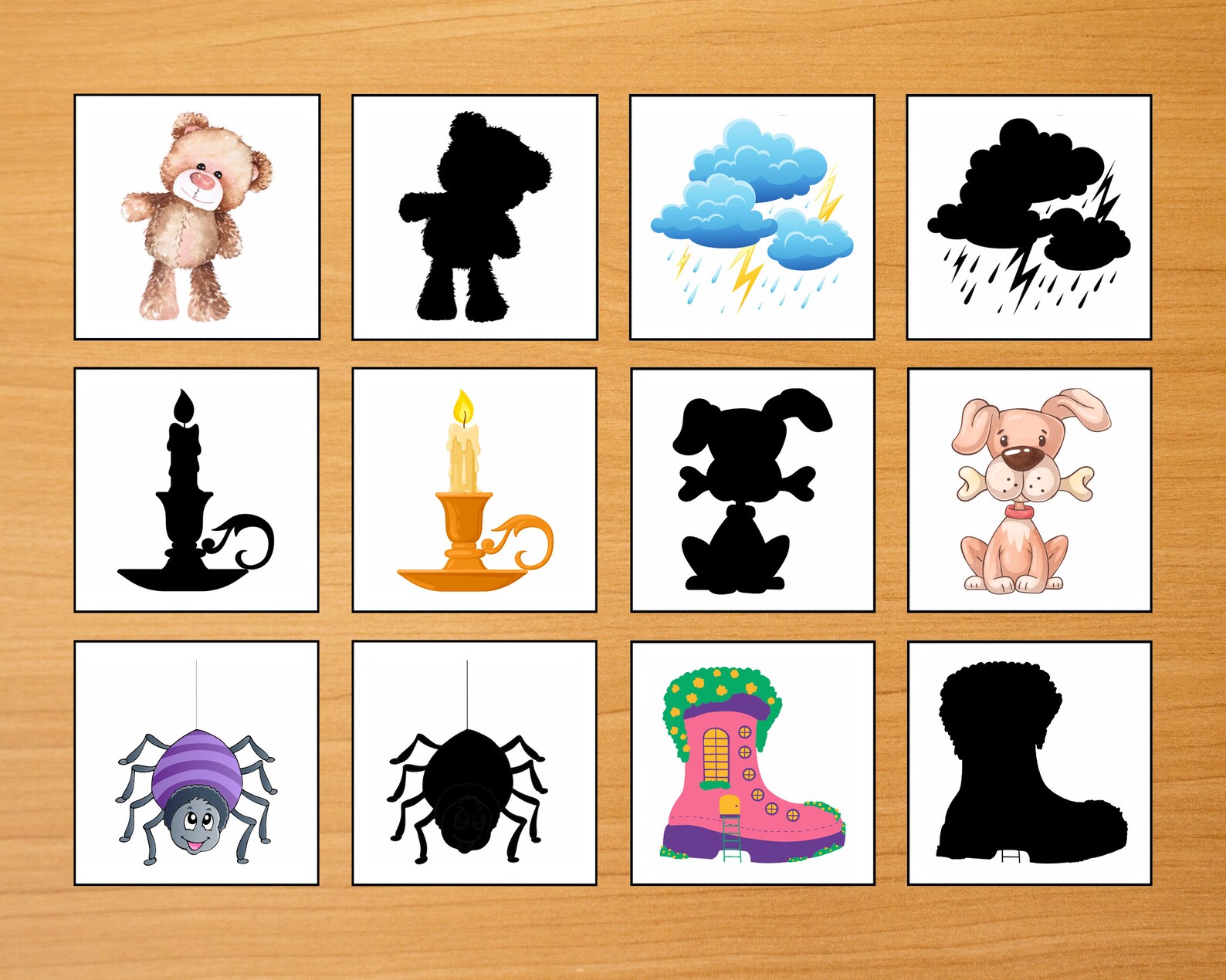 Nursery Rhymes Shadow Matching Cards| Child Inspired Printables ...