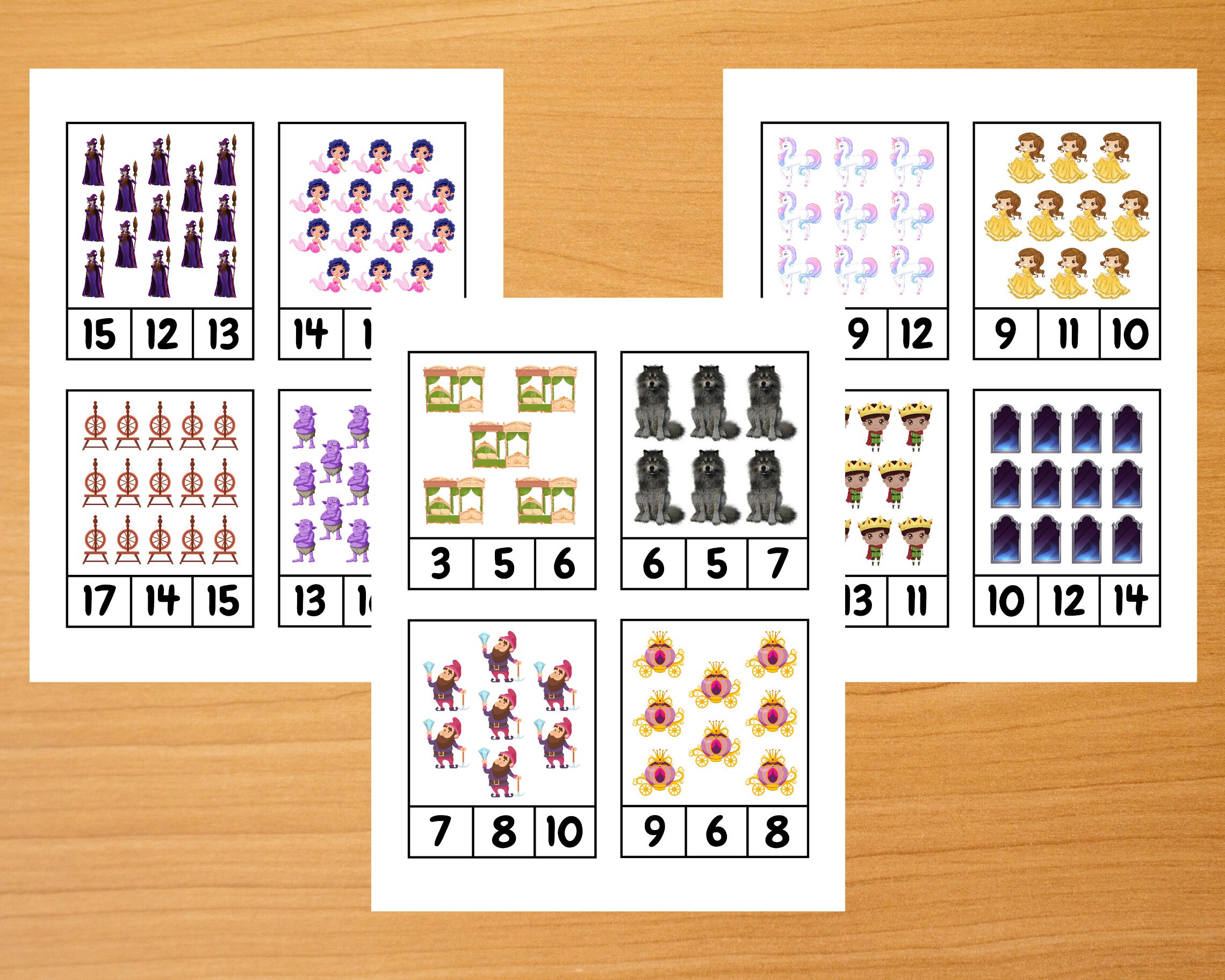 Fairy Tales Count and Clip Cards| Child Inspired Printables|math ...