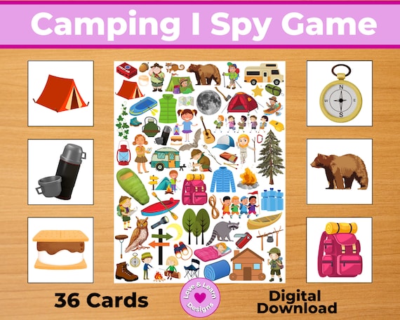 Camping I Spy Matching Game Digital Download Printable Play - Etsy