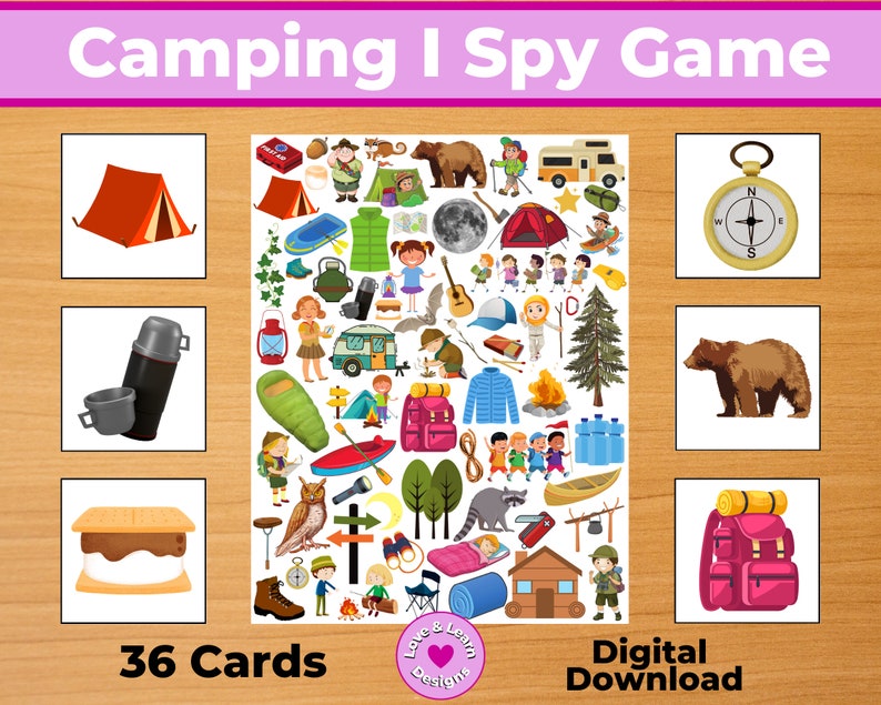 Camping I Spy Matching Game Digital Download| Printable Play Based ...