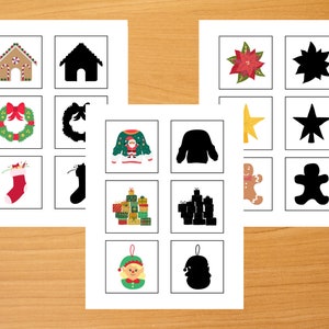 Christmas Shadow Matching Cards| Child Inspired Printables| Digital ...