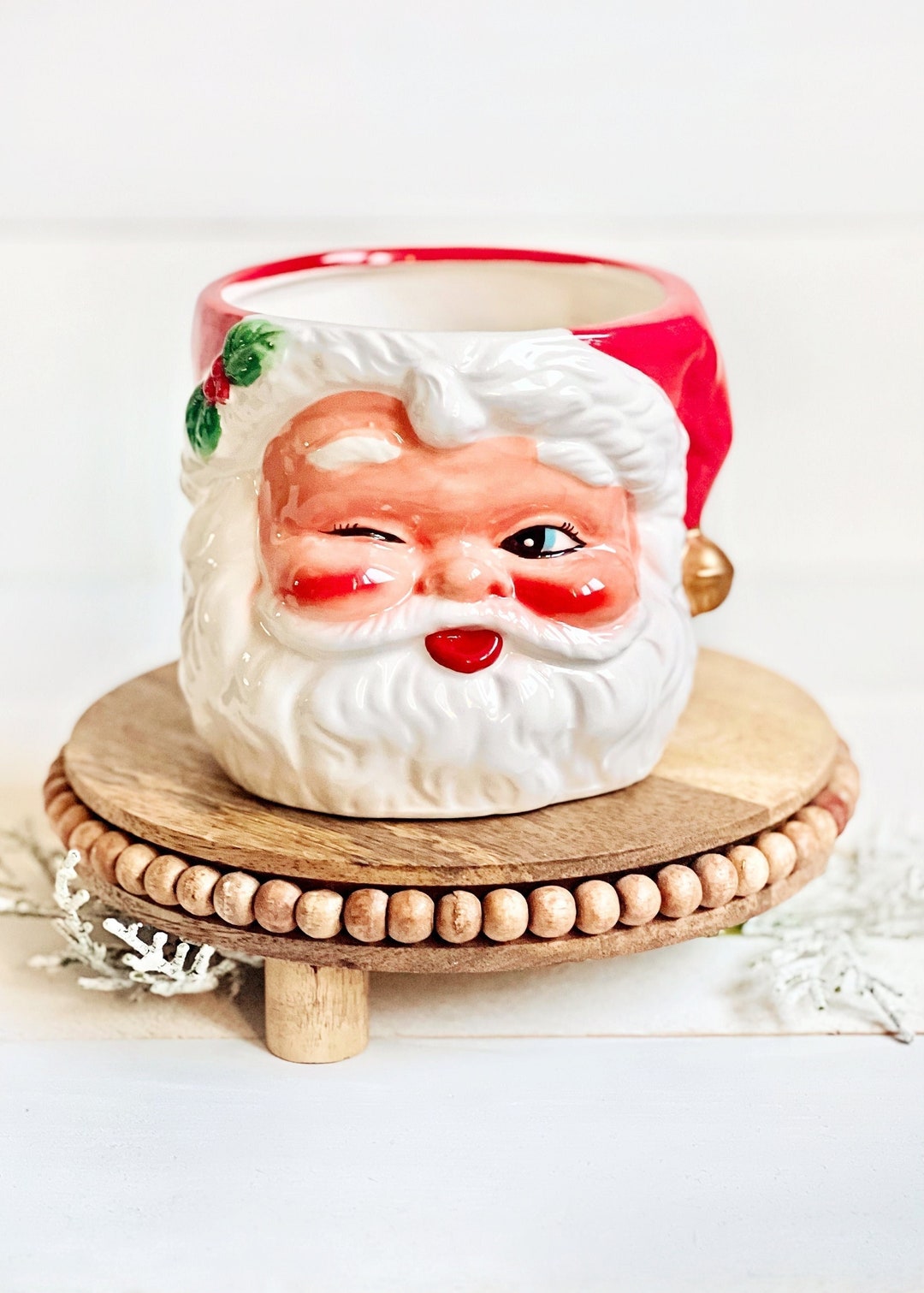 Transpac Santa Bowl/oversize Handless Mug/planter - Etsy