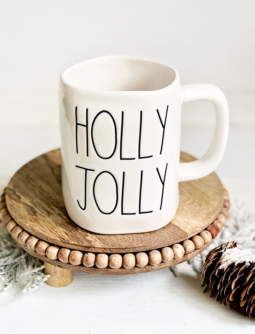 Rae Dunn Double Sided Holly Jolly Mug - Etsy
