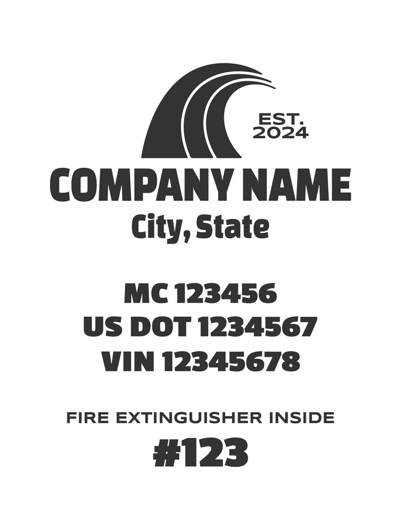 001. Full Set of Custom DOT Signs for Trucks + FREE Priority Shipping ...