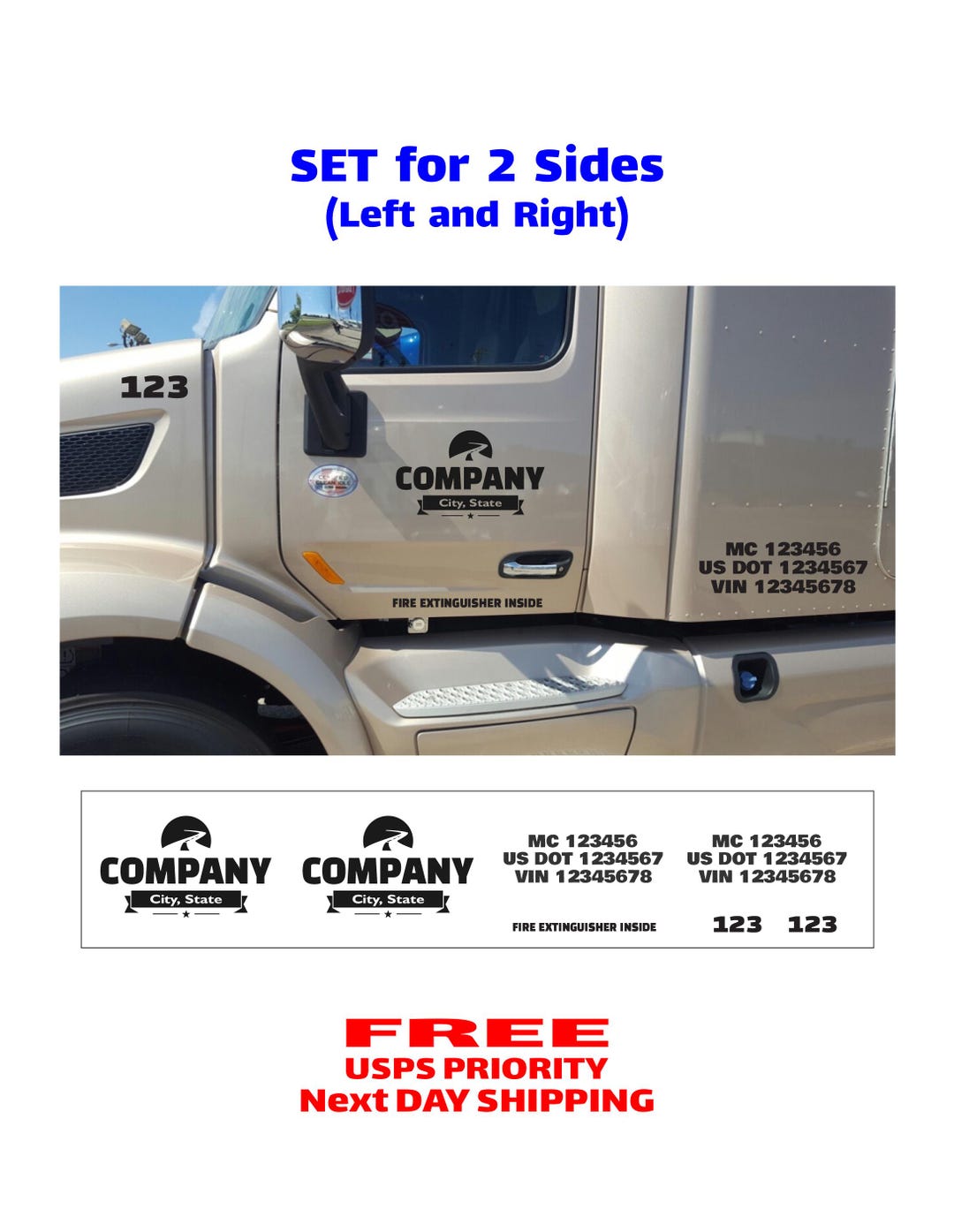 004. Full Set of Custom DOT Signs for Trucks + FREE Priority Shipping ...