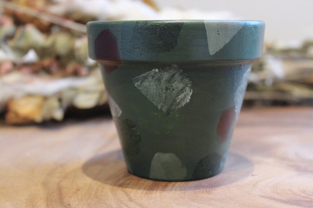 Hand Painted Camouflage Patch Plant Pot - Etsy