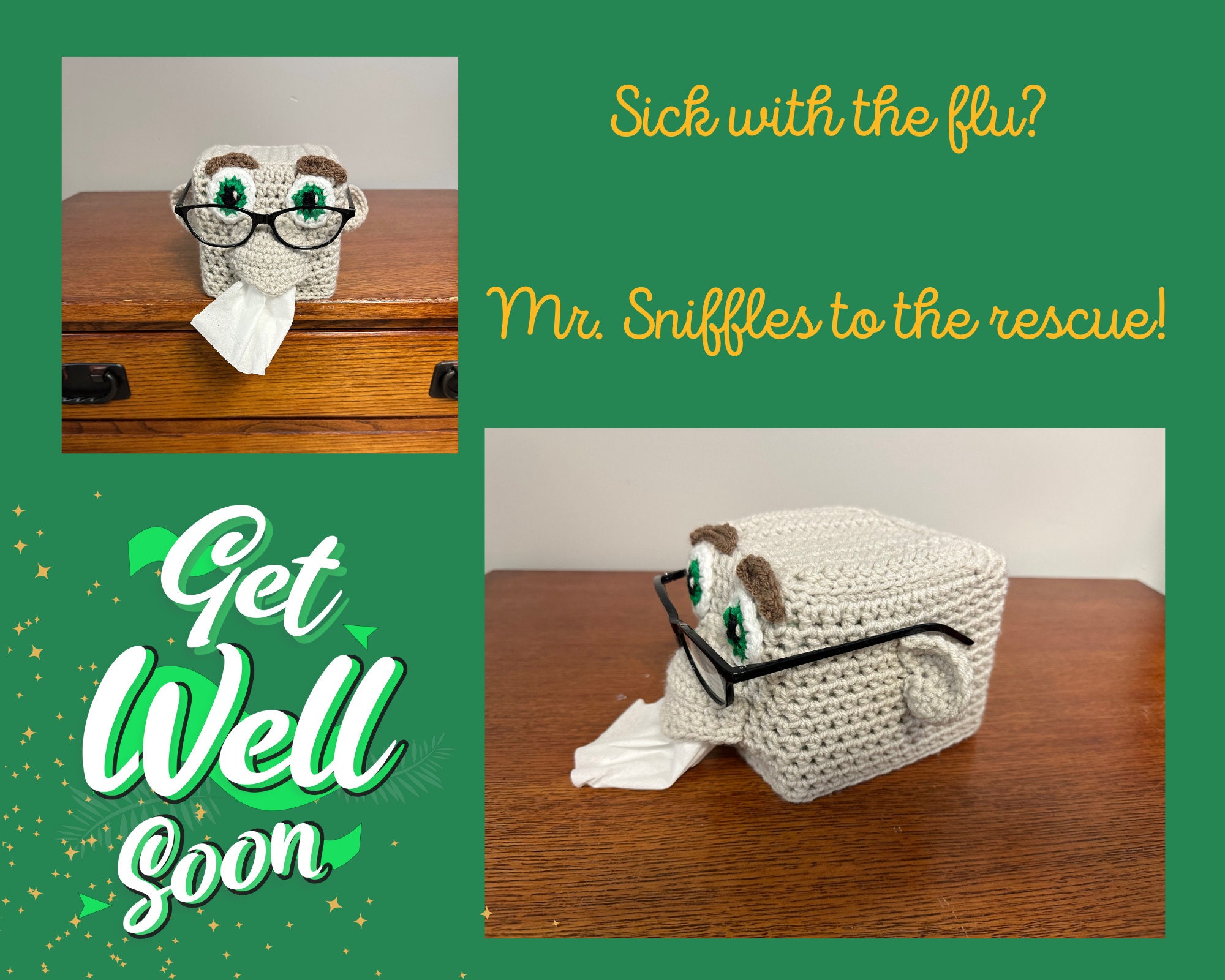 Mr. Sniffles Tissue Box Cover - Etsy