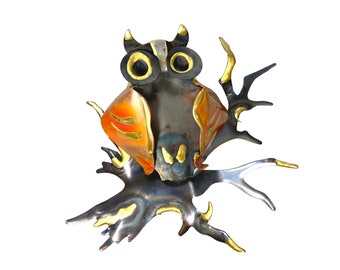 1970s Metal Owl Brutalist Torch Art - Etsy