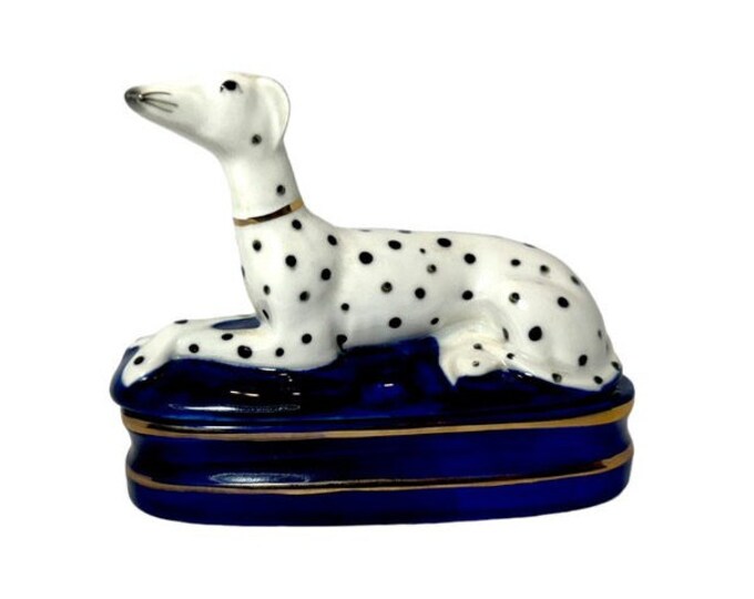 Vintage Fitz & Floyd Dalmatian Porcelain Dog Trinket Box - Etsy