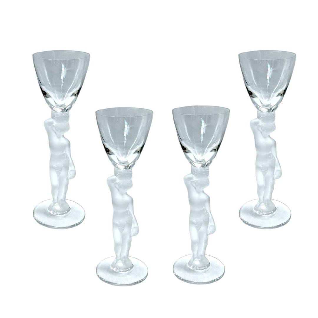 Vintage French Bayel Crystal Bacchus Cordial/liqueur/aperitif Glasses ...