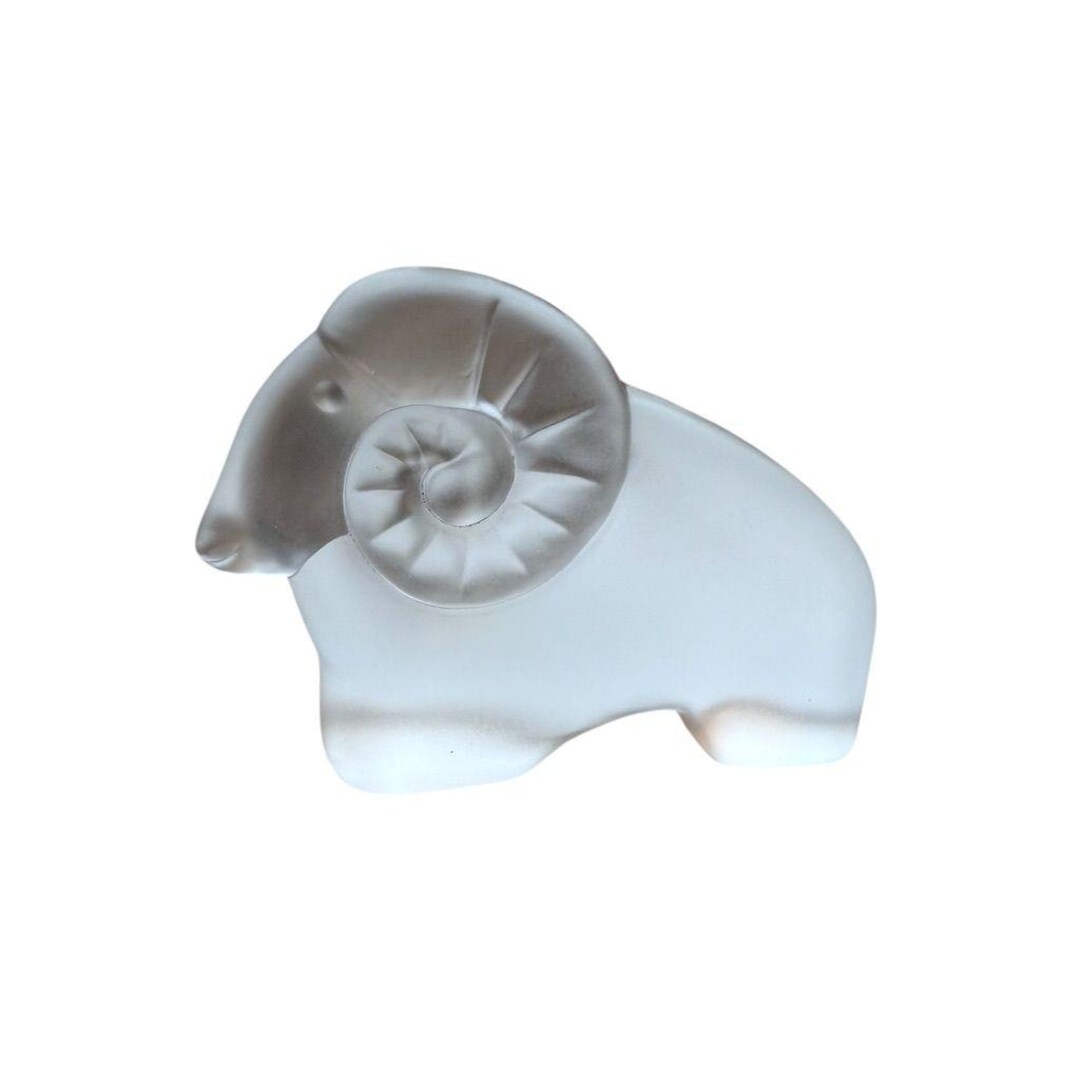 Rare Frosted Glass Ram Figurine Decorative Collectible - Etsy