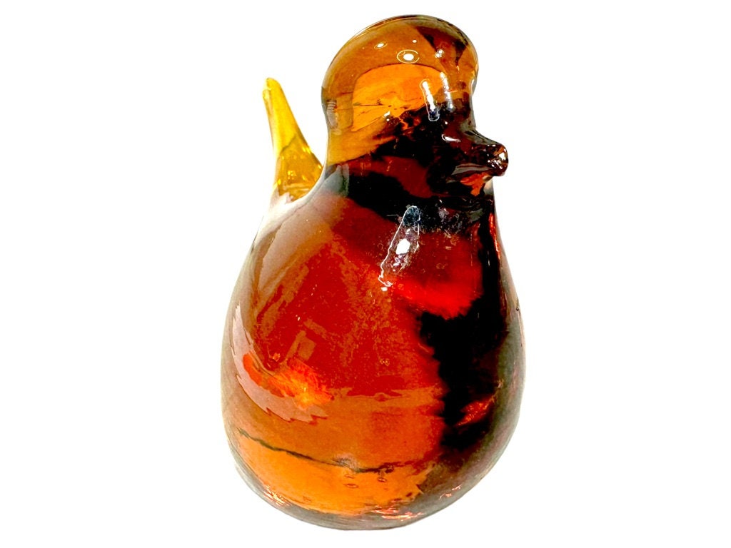 Vintage Pilgrim Amber Blown Art Glass Bird Figurine - Etsy