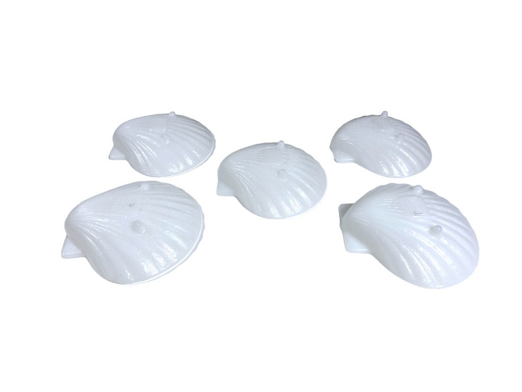 Set of Five Vintage Glasbake Milk Glass Footed Clam Shell Shaped Dishes ...