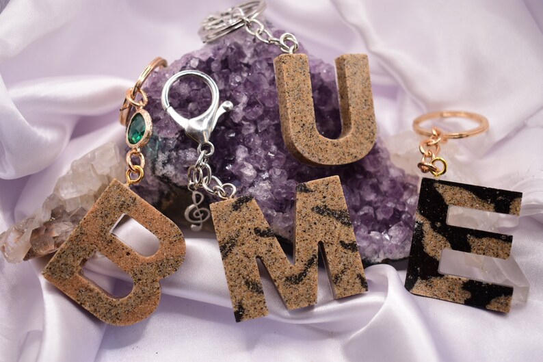 Keychain "beach Sand" | Custom Resin Letter | Personalised Keyring ...