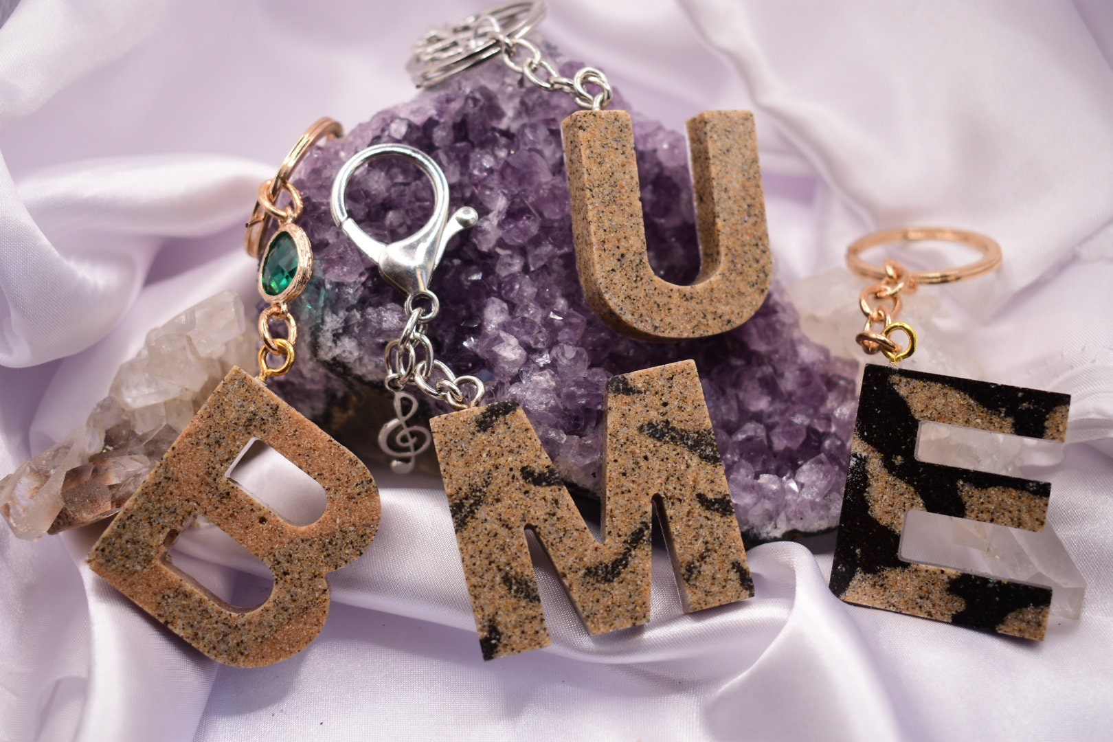 Keychain "beach Sand" | Custom Resin Letter | Personalised Keyring ...
