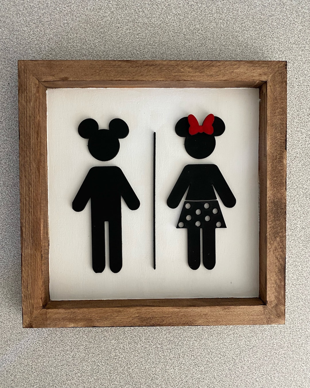 Mickey and Minnie Inspired Bathroom Sign - Etsy