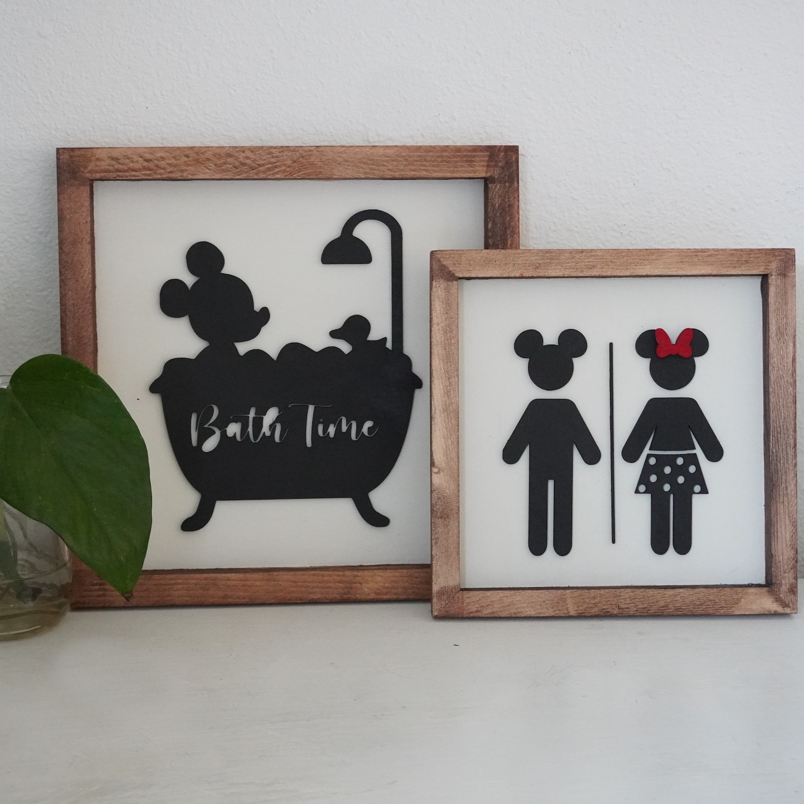Mickey and Minnie Inspired Bathroom Sign - Etsy