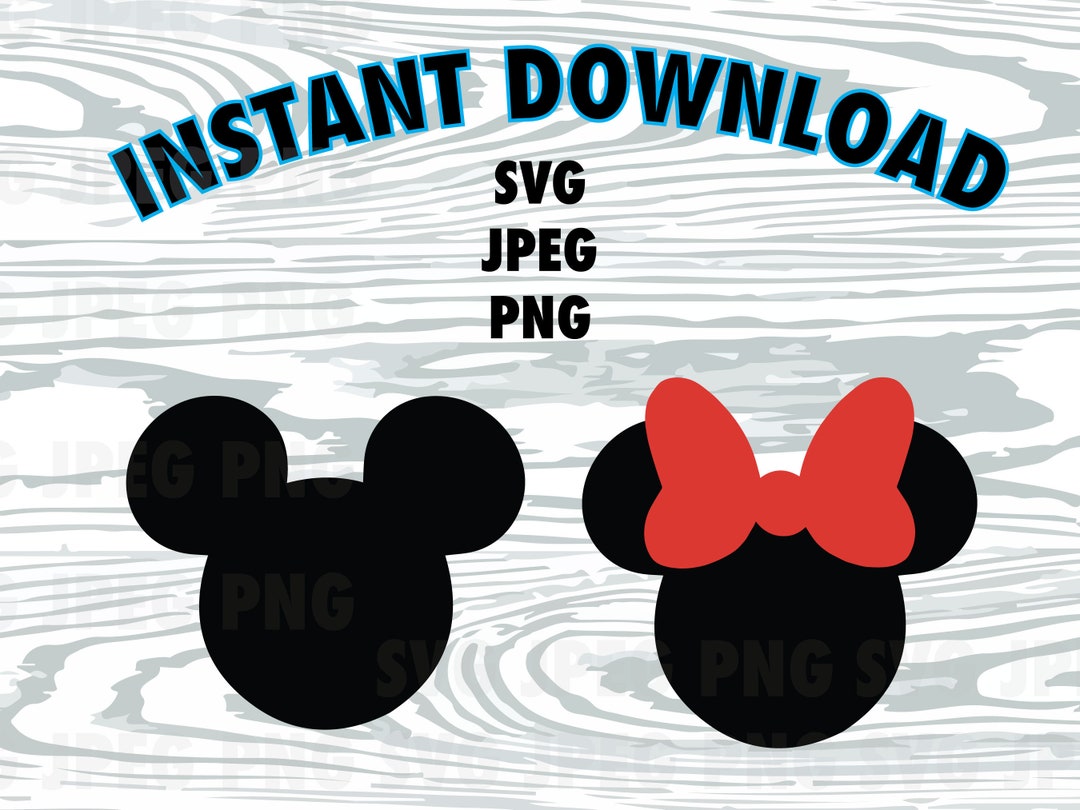 Mouse Ears Shapes and Mouse Bow SVG Vector File - Etsy