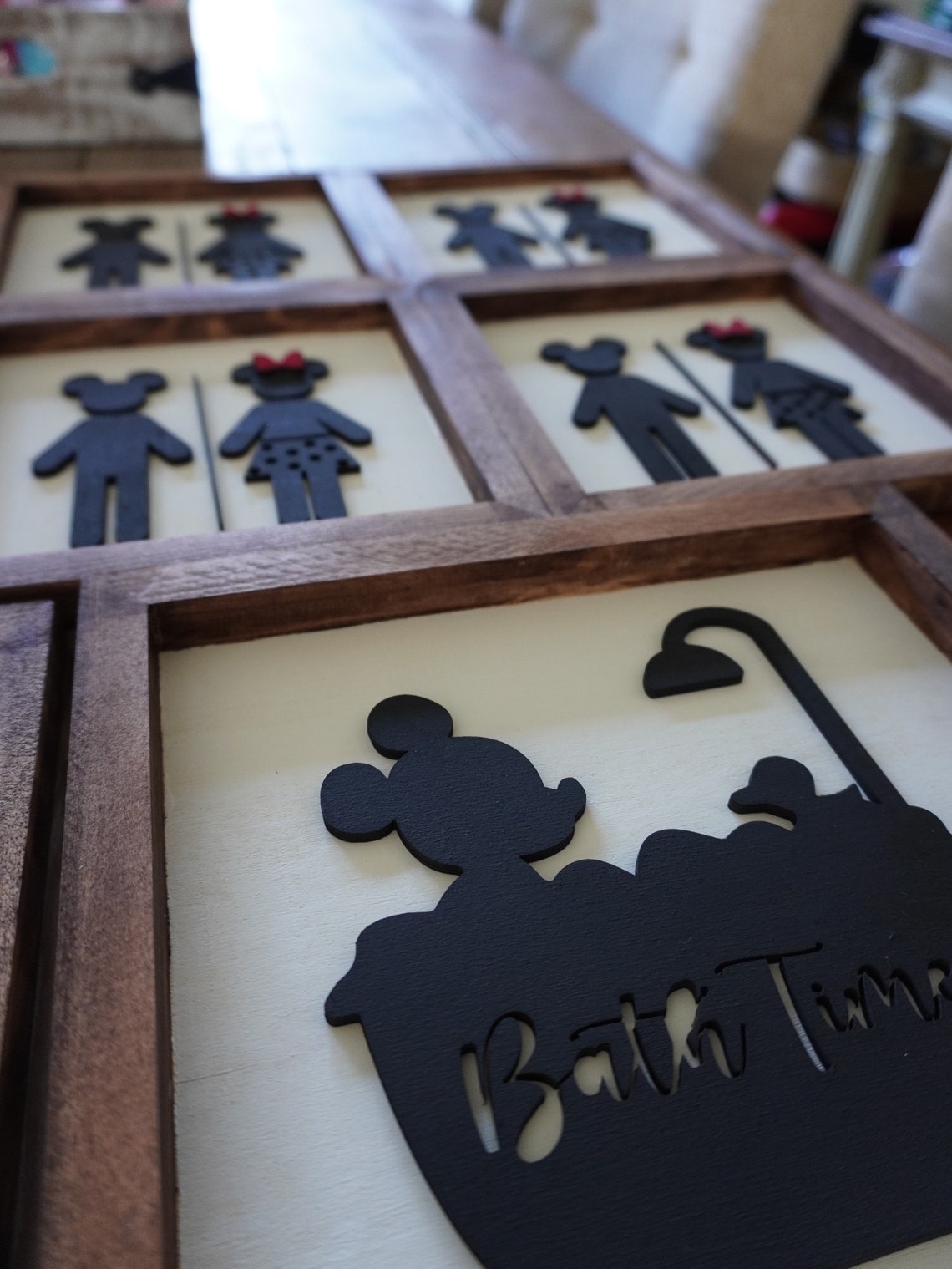 Mickey and Minnie Inspired Bathroom Sign - Etsy