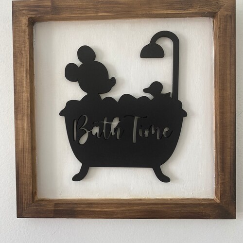 Mouse Bath Time Wooden Sign | Etsy