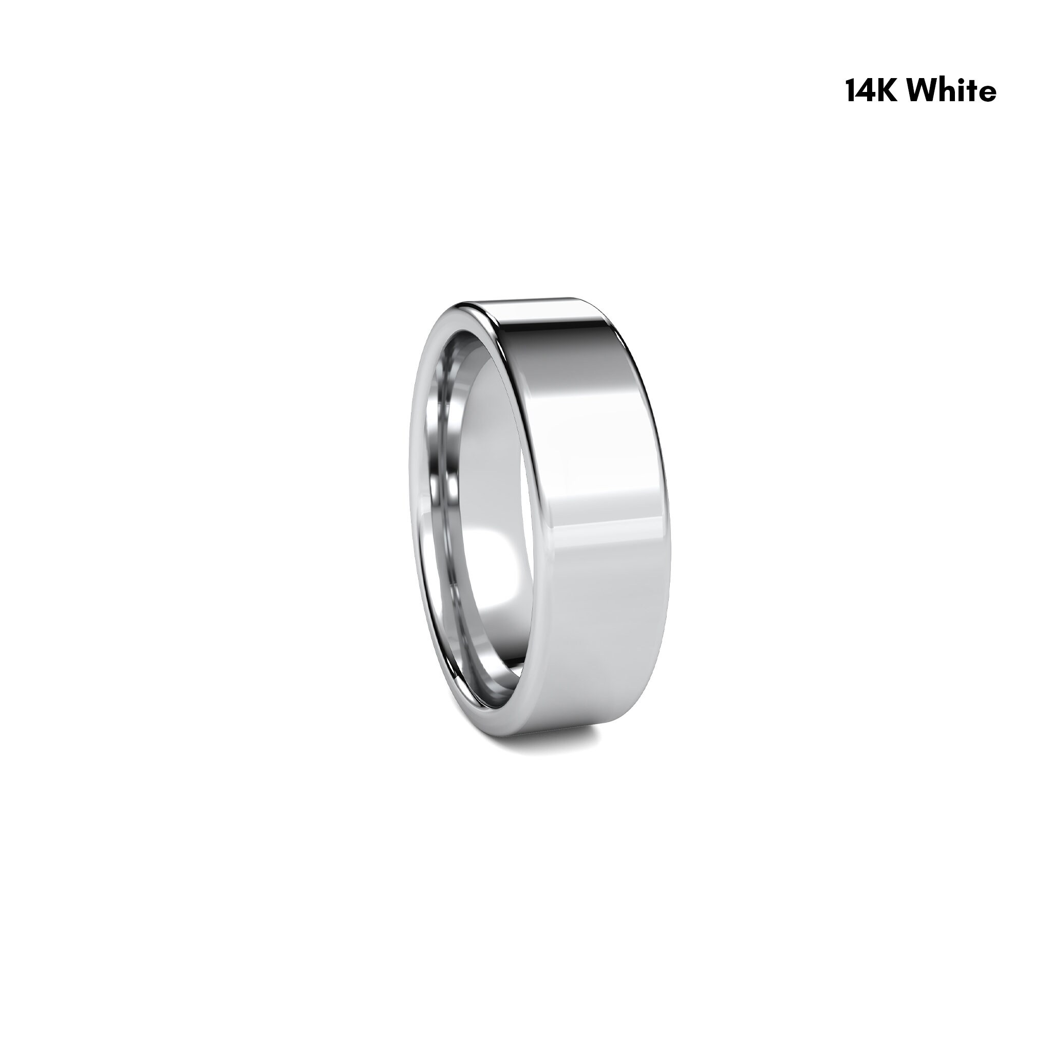 Euro Shape 14K White Gold Wedding Band - White Gold Polished Wedding ...