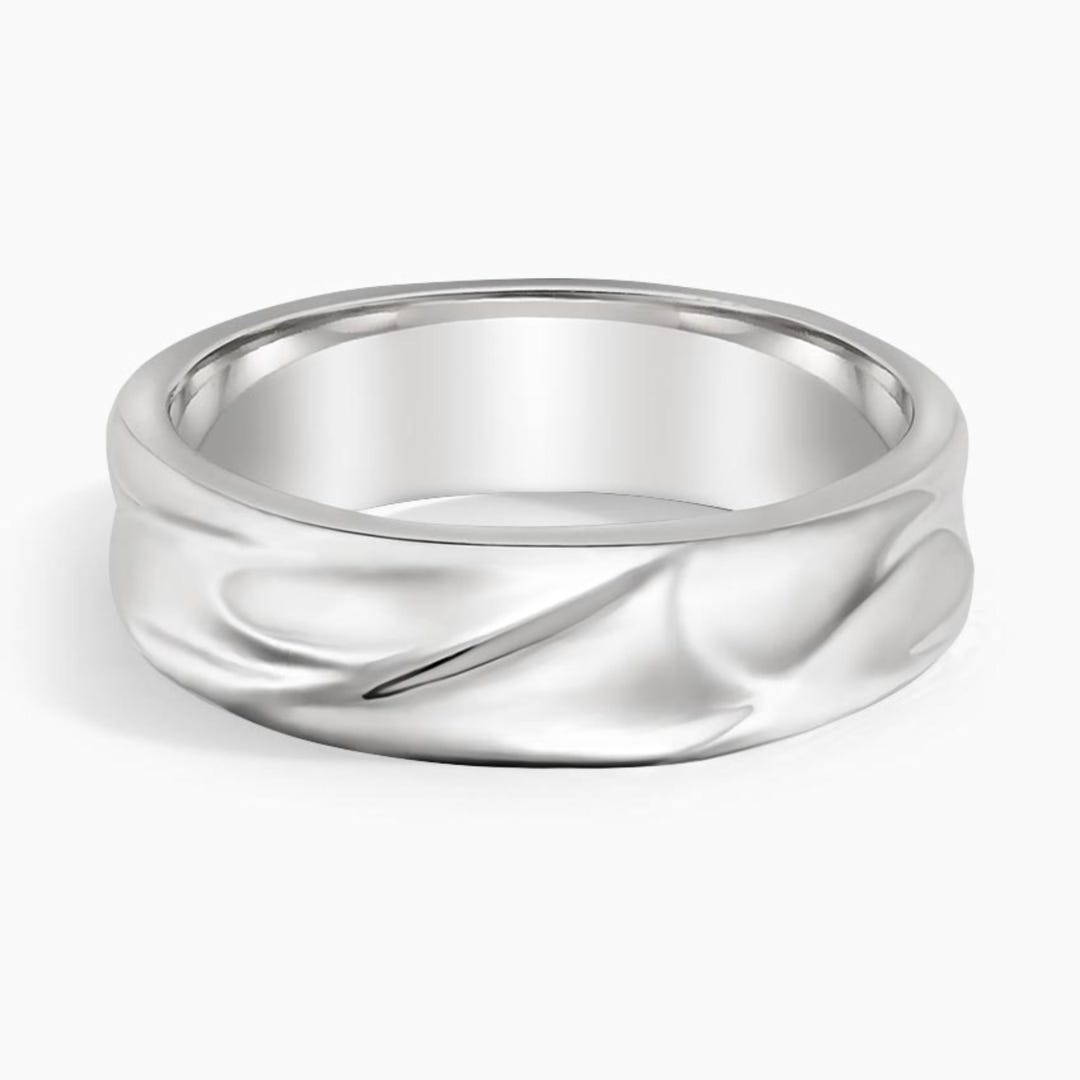 Wave 6mm Wedding Ring – 10K 14K 18K Gold Band in Yellow, White & Rose ...