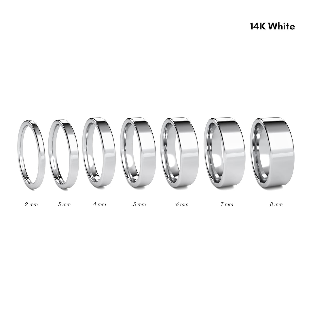 Euro Shape 14K White Gold Wedding Band - White Gold Polished Wedding ...